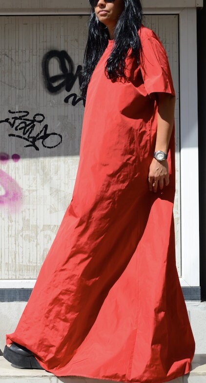 Buy Cocoon Long Evening Dress, Summer Red Maxi Dress, Long Evening Gown ...